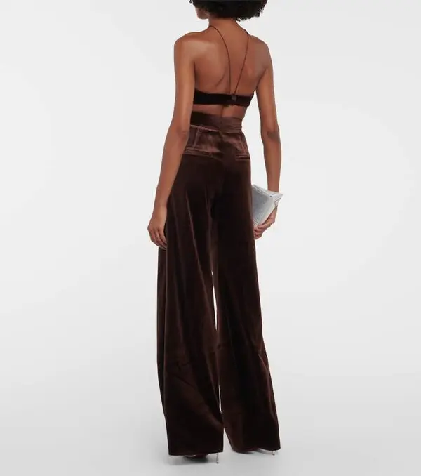 Alex Perry Halterneck Velvet Bralette
