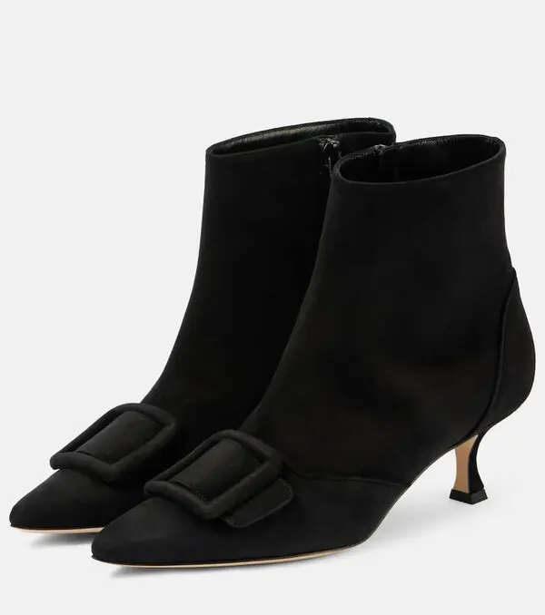 Manolo Blahnik Baylow Suede Ankle Boots