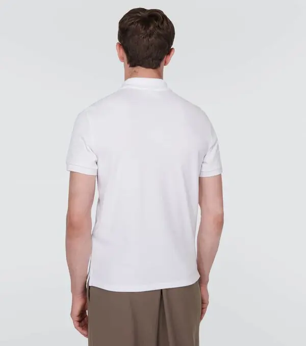 AMI Paris De Cour Cotton Pique Polo Shirt - White