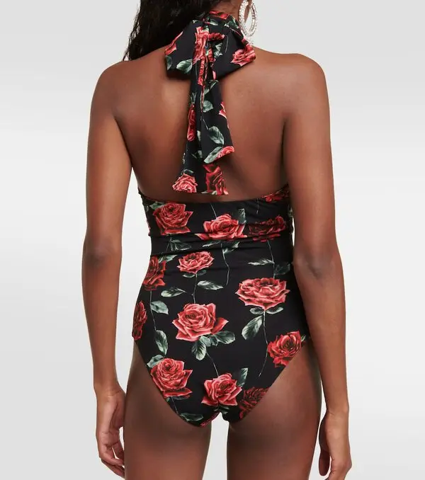 Magda Butrym Floral Cutout Jersey Bodysuit