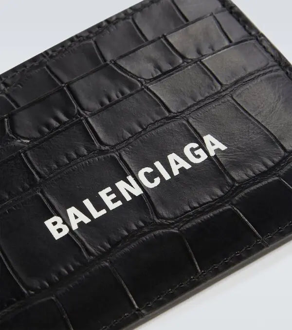Balenciaga Cash Cardholder With Logo - Black