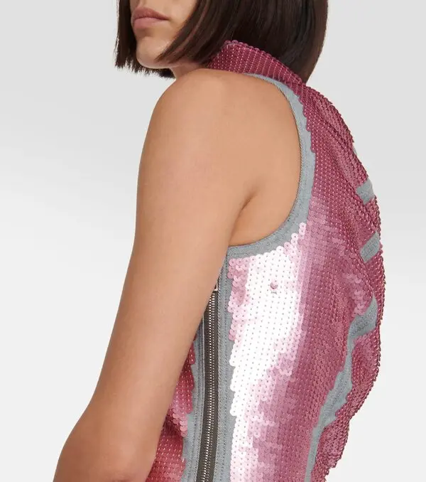 Rick Owens One-shoulder Sequined Gown