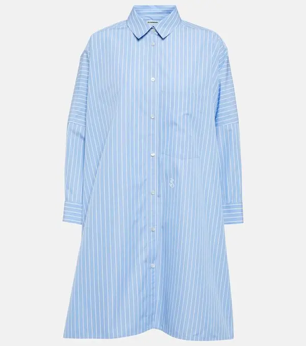JIL SANDER Striped Cotton Poplin Shirt