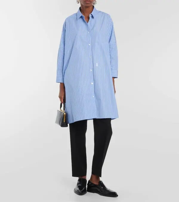 JIL SANDER Striped Cotton Poplin Shirt