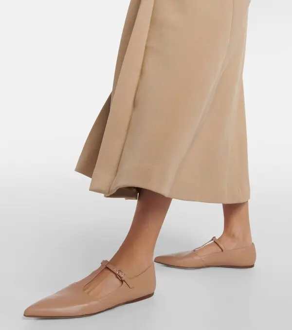 Gabriela Hearst Lola Leather Ballet Flats - Brown