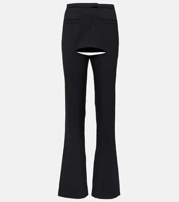 COURREGES Cutout Wool-blend Flared Pants