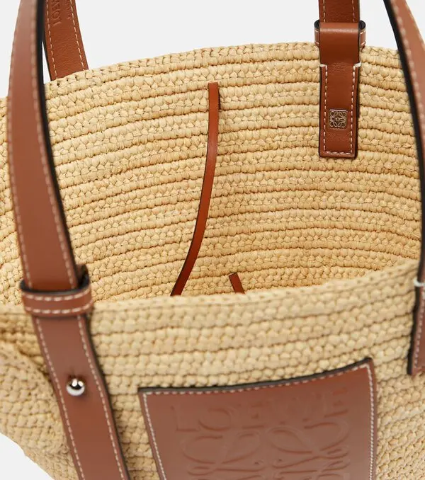 Loewe Elephant Small Raffia Basket Bag