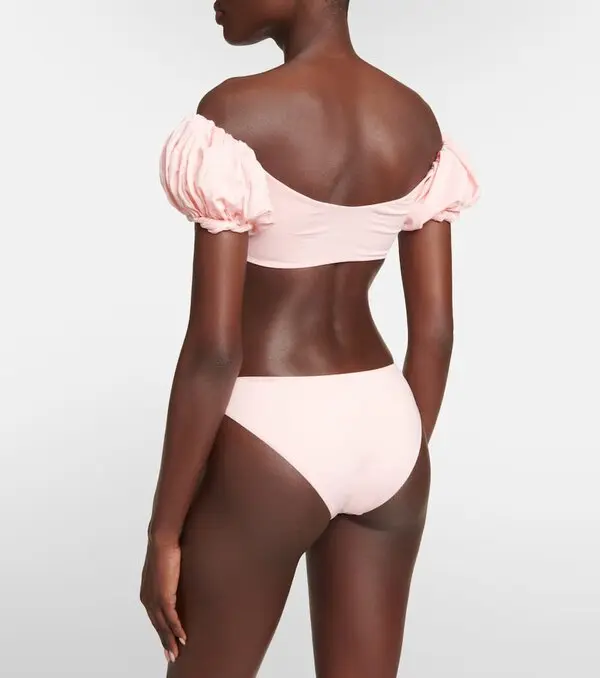 Giambattista Valli Puff-sleeve Bikini Top