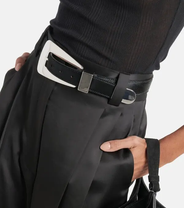 Khaite Lucca Leather Belt - Black