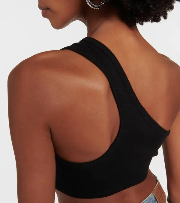 Ag X Emrata Miranda Cotton-blend Crop Top