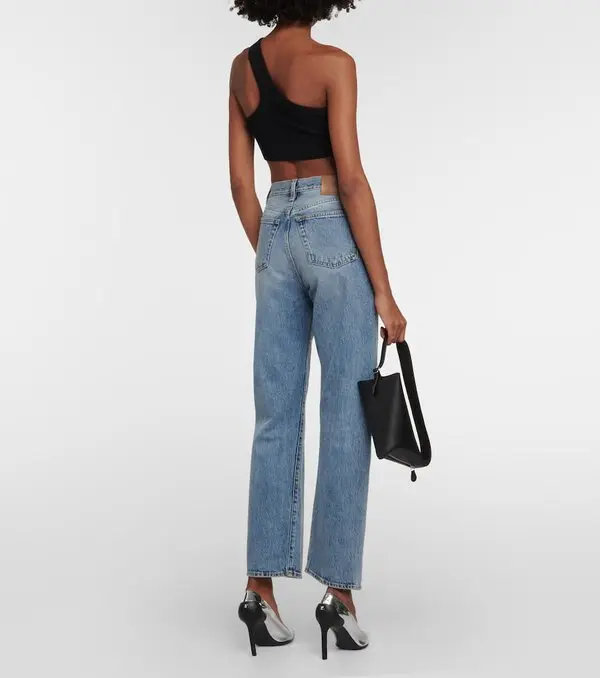 Ag X Emrata Miranda Cotton-blend Crop Top