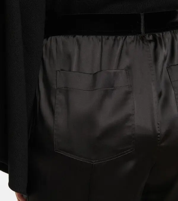 TOM FORD High-rise Silk-blend Satin Pants - Black