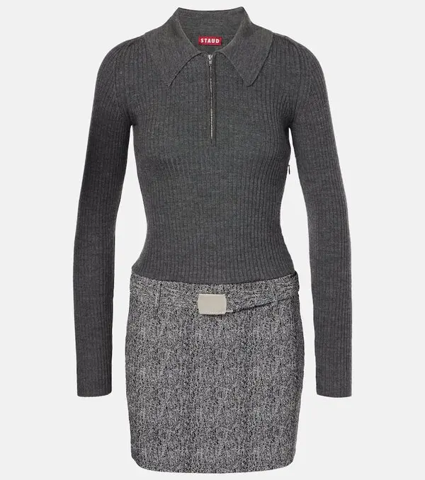 Staud Platt Belted Minidress