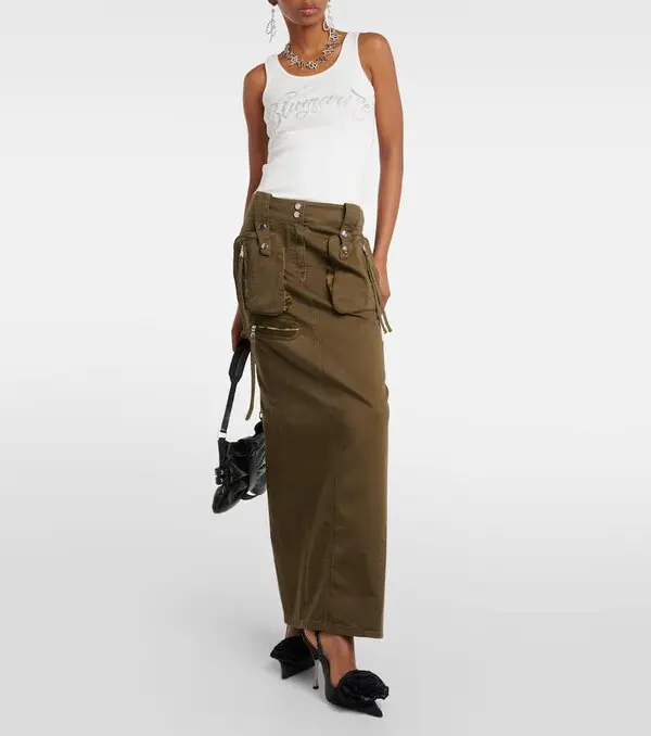 Blumarine Cargo Maxi Skirt - Brown
