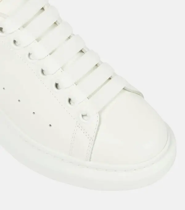 Alexander McQueen Oversized Leather Lace-up Sneakers - White