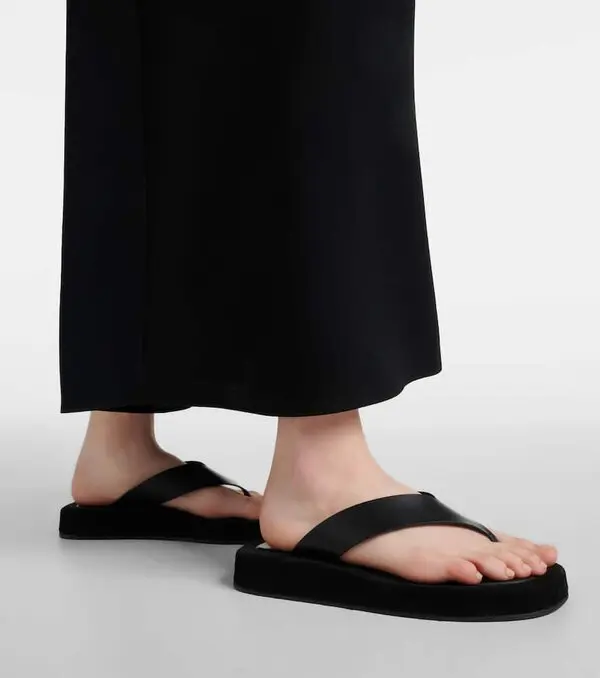 THE ROW Ginza Leather And Suede Sandals