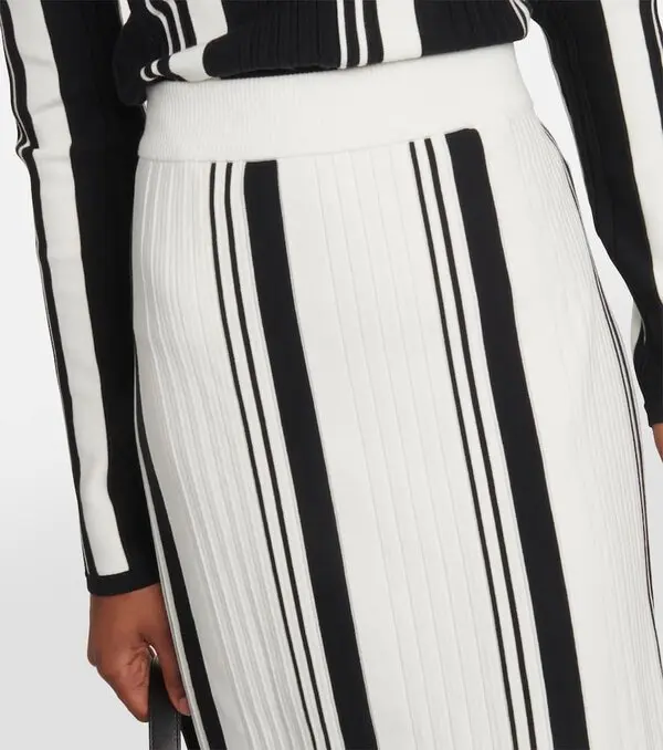 JOSEPH Pleated Striped Pencil Skirt