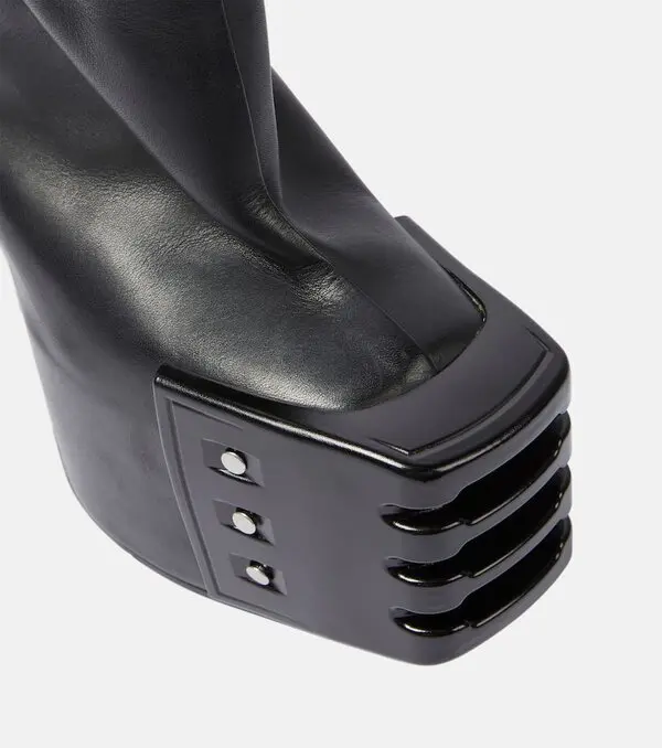 Rick Owens Platform Leather Over-the-knee Boots