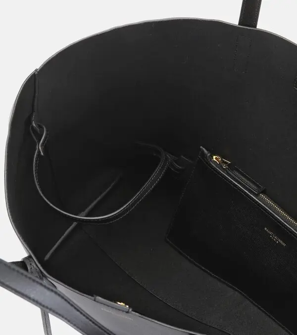 Saint Laurent Shopping E/w Leather Tote Bag - Black