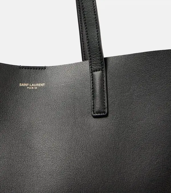 Saint Laurent Shopping E/w Leather Tote Bag - Black