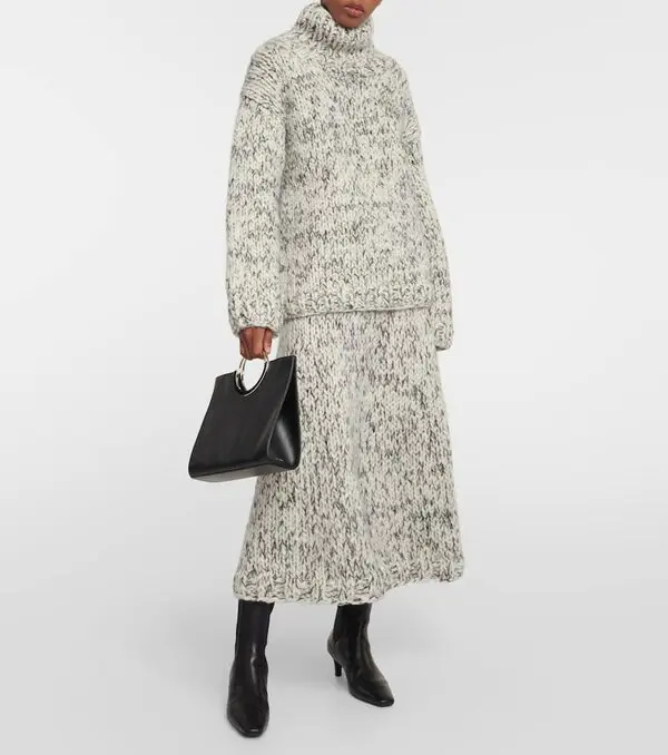 JOSEPH Wool-blend Midi Skirt