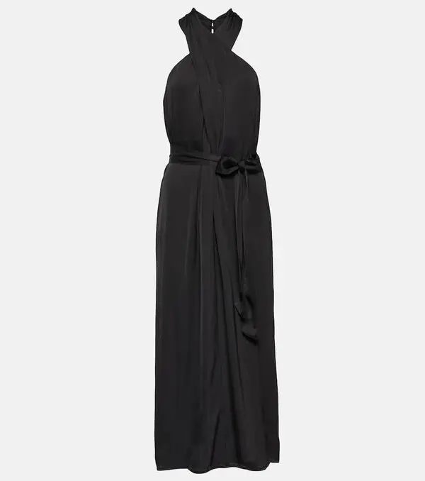 Velvet By Graham & Spencer Stephanie Halterneck Midi Dress - Black