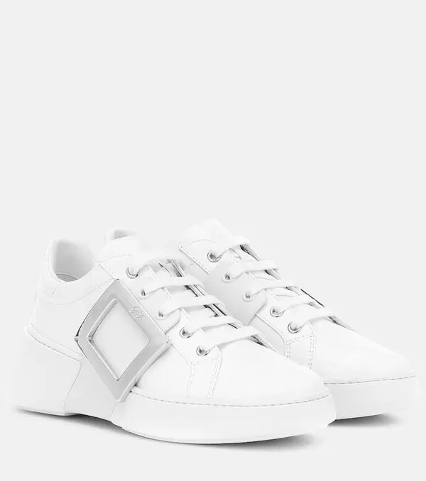 ROGER VIVIER Viv Skate Leather Sneakers