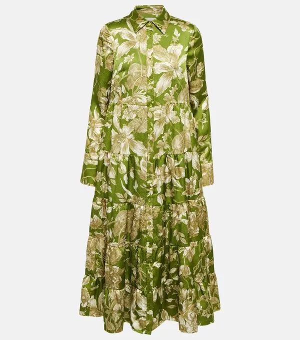 Erdem Palmira Floral Print Midi Dress