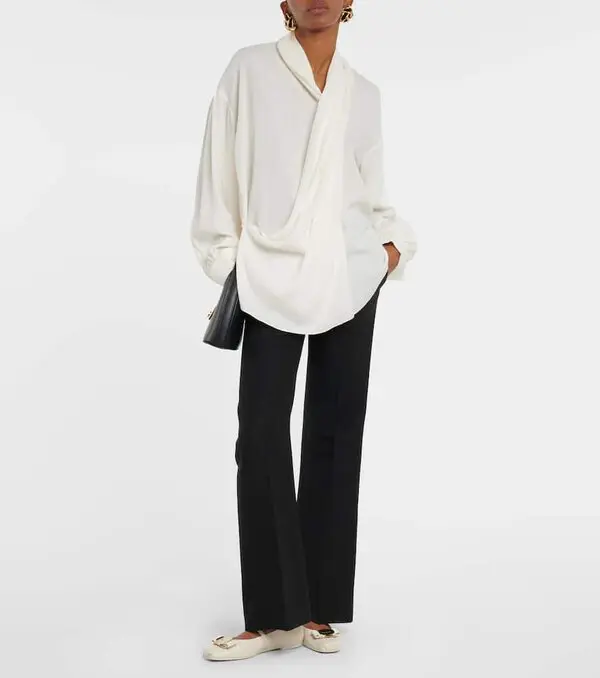 FERRAGAMO Zina Leather Ballet Flats - White