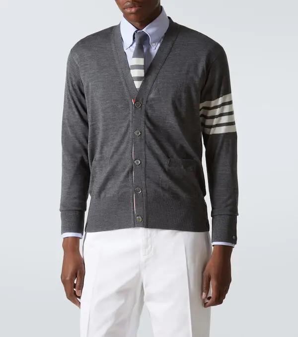 Thom Browne 4-bar Merino Wool Cardigan
