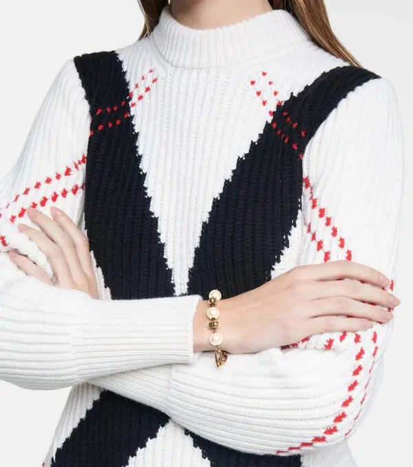 Alexander McQueen Faux Pearl And Chain Bracelet