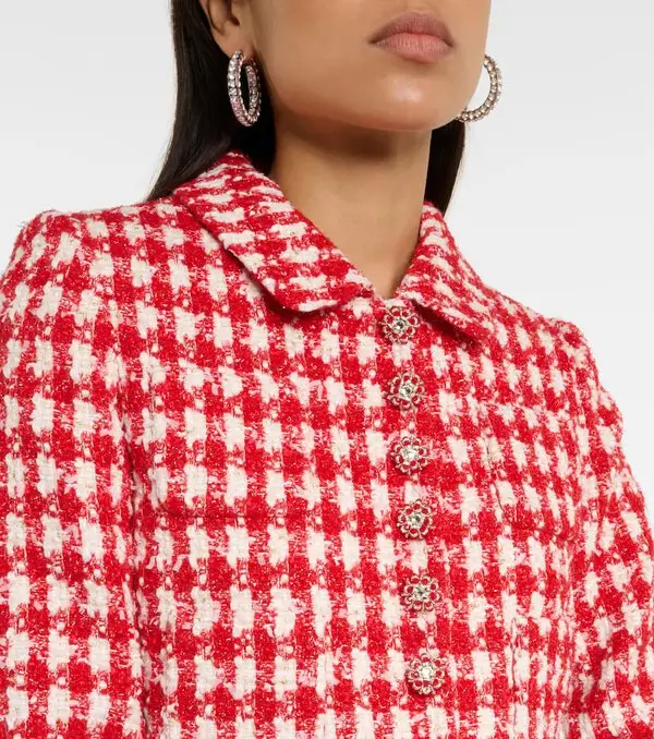 SELF-PORTRAIT Houndstooth Bouclé Jacket