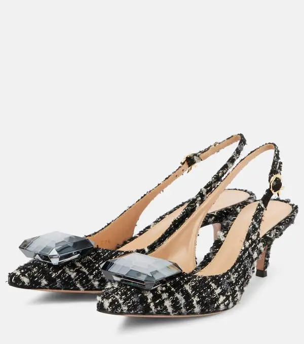 GIANVITO ROSSI Jaipur 55 Boucle Slingback Pumps