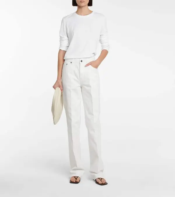 THE ROW Shermann Cotton-jersey Top - White