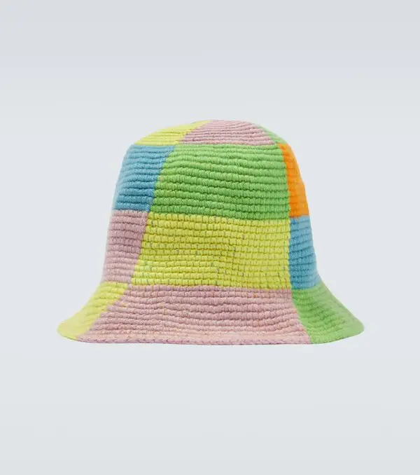 THE ELDER STATESMAN Crochet Cashmere Bucket Hat - Multicoloured