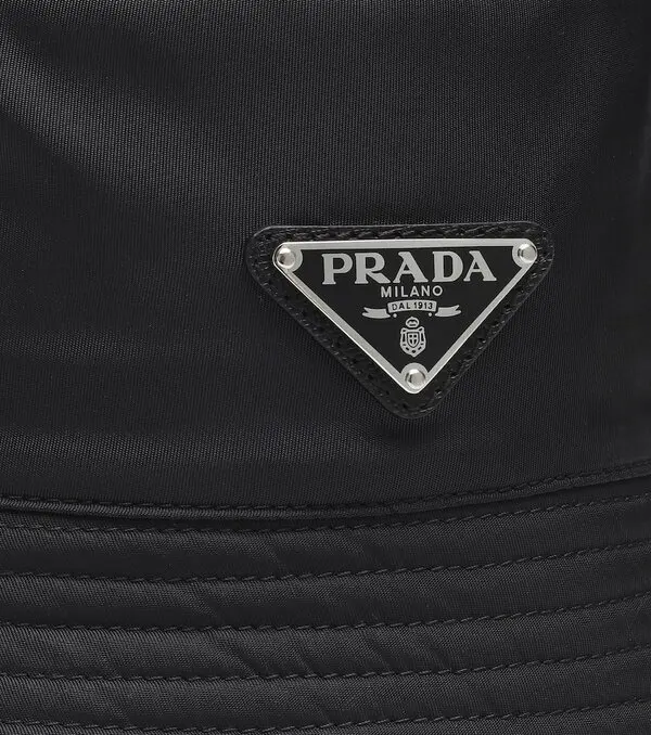 Prada Logo Re-nylon Bucket Hat - Black