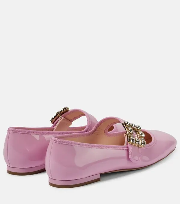 ROGER VIVIER Tres Vivier Patent Leather Ballet Flats