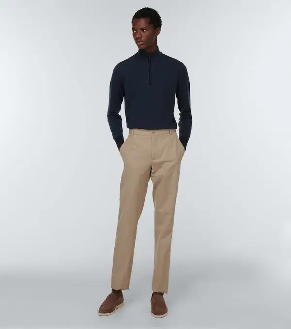 Loro Piana Mezzocollo Roadster Cashmere Sweater - Blue