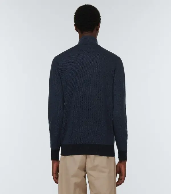 Loro Piana Mezzocollo Roadster Cashmere Sweater - Blue