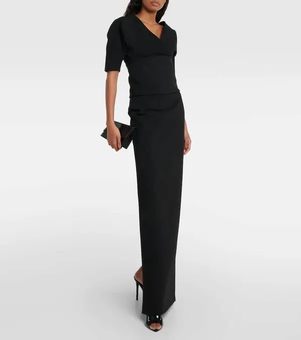 FERRAGAMO Wool-blend Gabardine Top