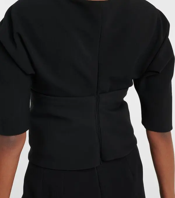 FERRAGAMO Wool-blend Gabardine Top
