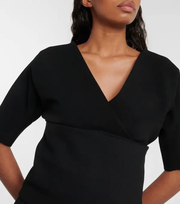 FERRAGAMO Wool-blend Gabardine Top