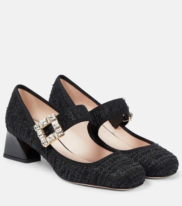 ROGER VIVIER Tres Vivier Embellished Mary Jane Pumps