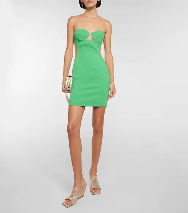 Stella McCartney Mesh-paneled Crepe Minidress