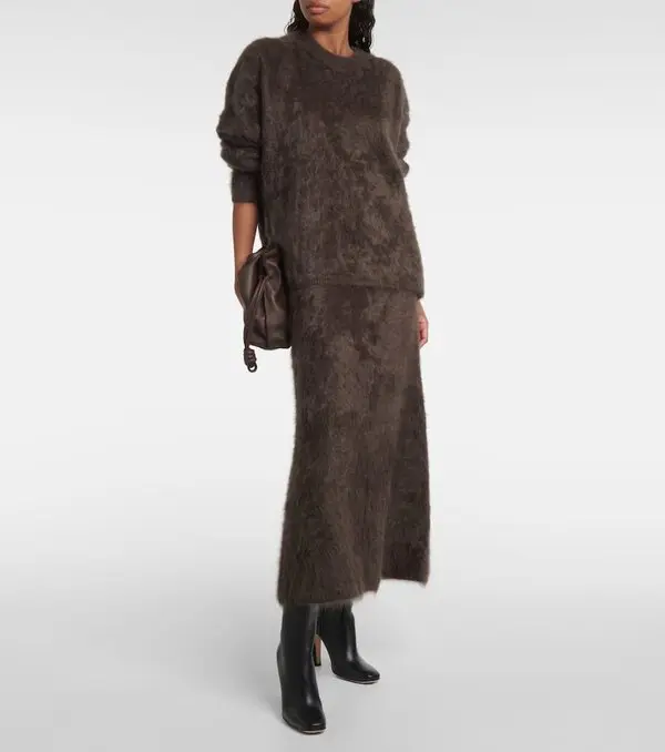 LISA YANG Asta Cashmere Maxi Skirt - Brown