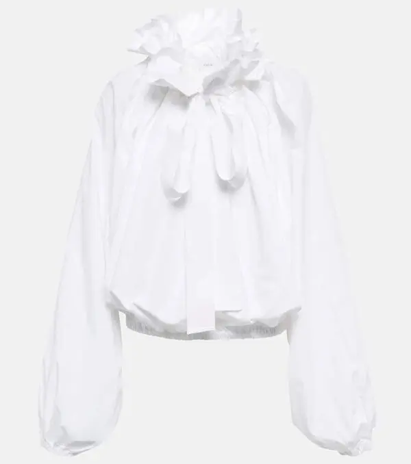 PATOU Ruffled Tie-neck Blouse