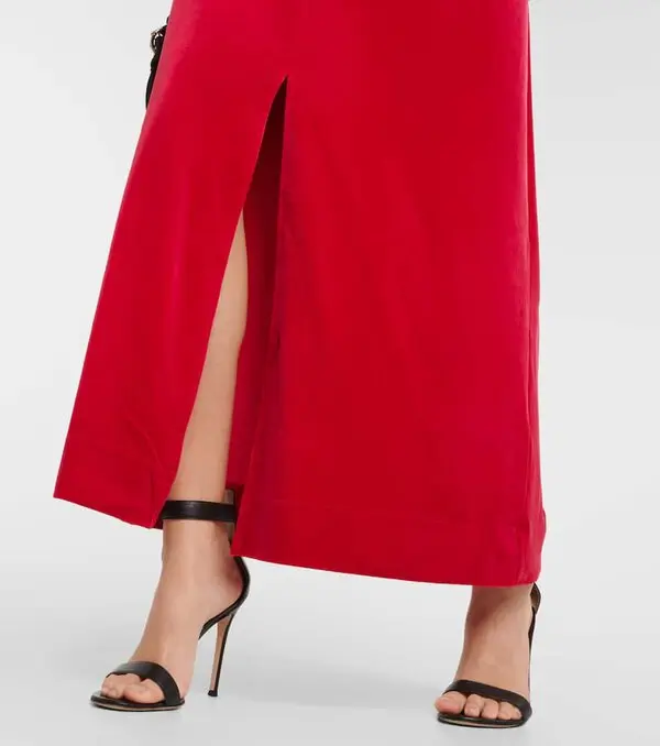 GANNI Velvet Midi Dress