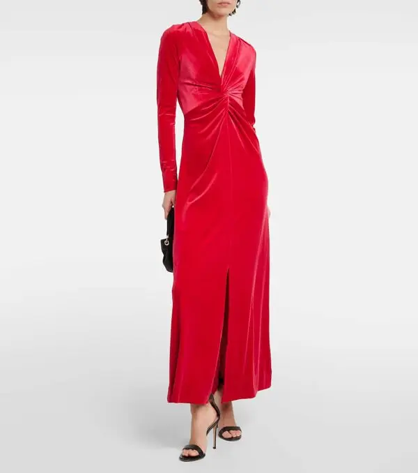 GANNI Velvet Midi Dress