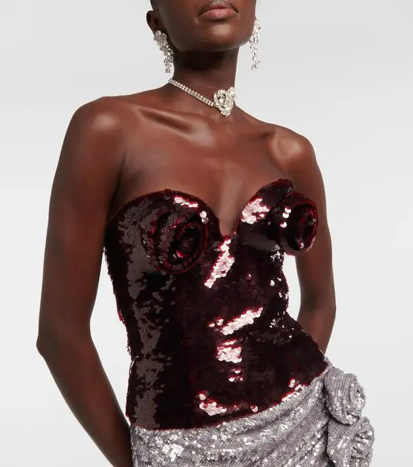Magda Butrym Sequined Bustier Top
