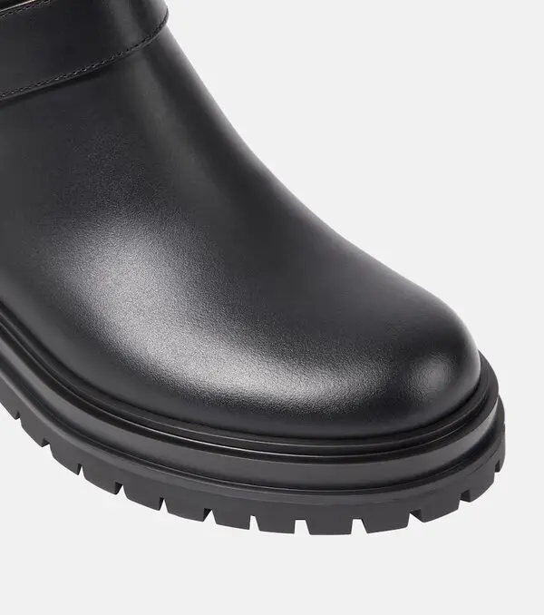 GIANVITO ROSSI Thiago Leather Ankle Boots